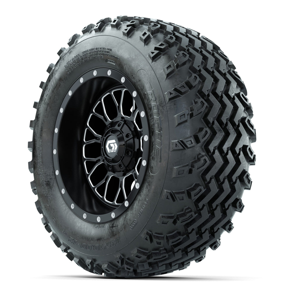 GTW Helix Machined/Black 12 in Wheels with 23x10.00-12 Rogue All Terra – Lakeside Buggies