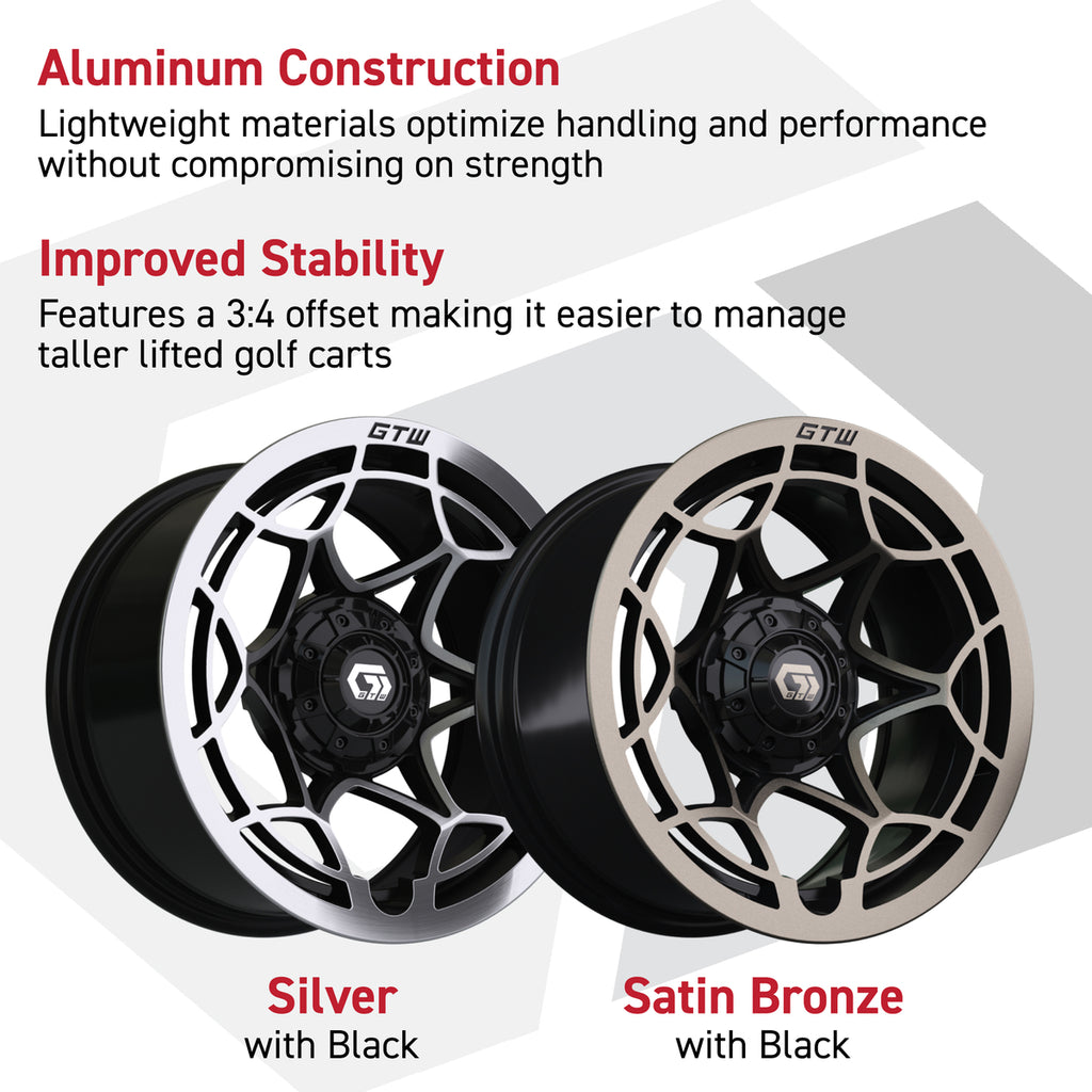 12" GTW Nexus Gloss Black with Silver Face Wheel – Lakeside Buggies