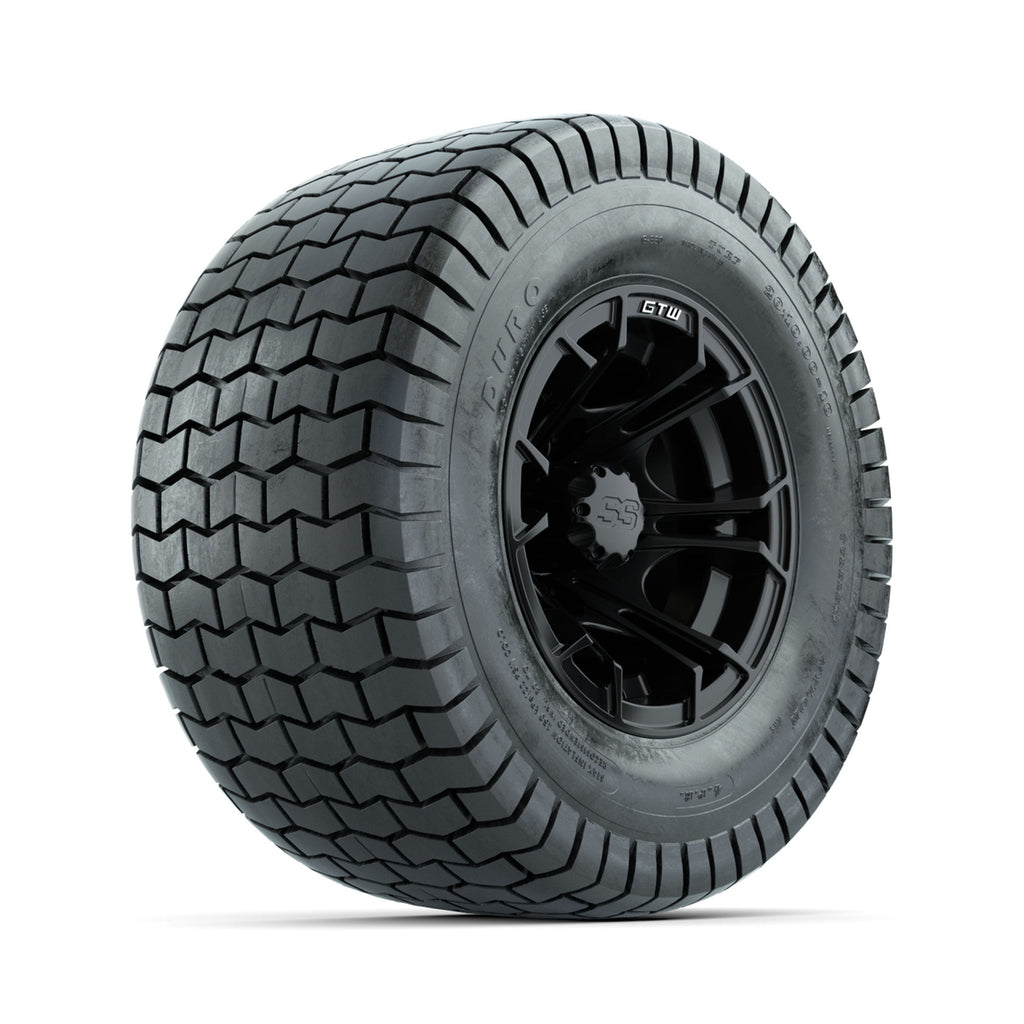 GTW Spyder Matte Black 10 in Wheels with 20x10-10 Duro Soft Street ...