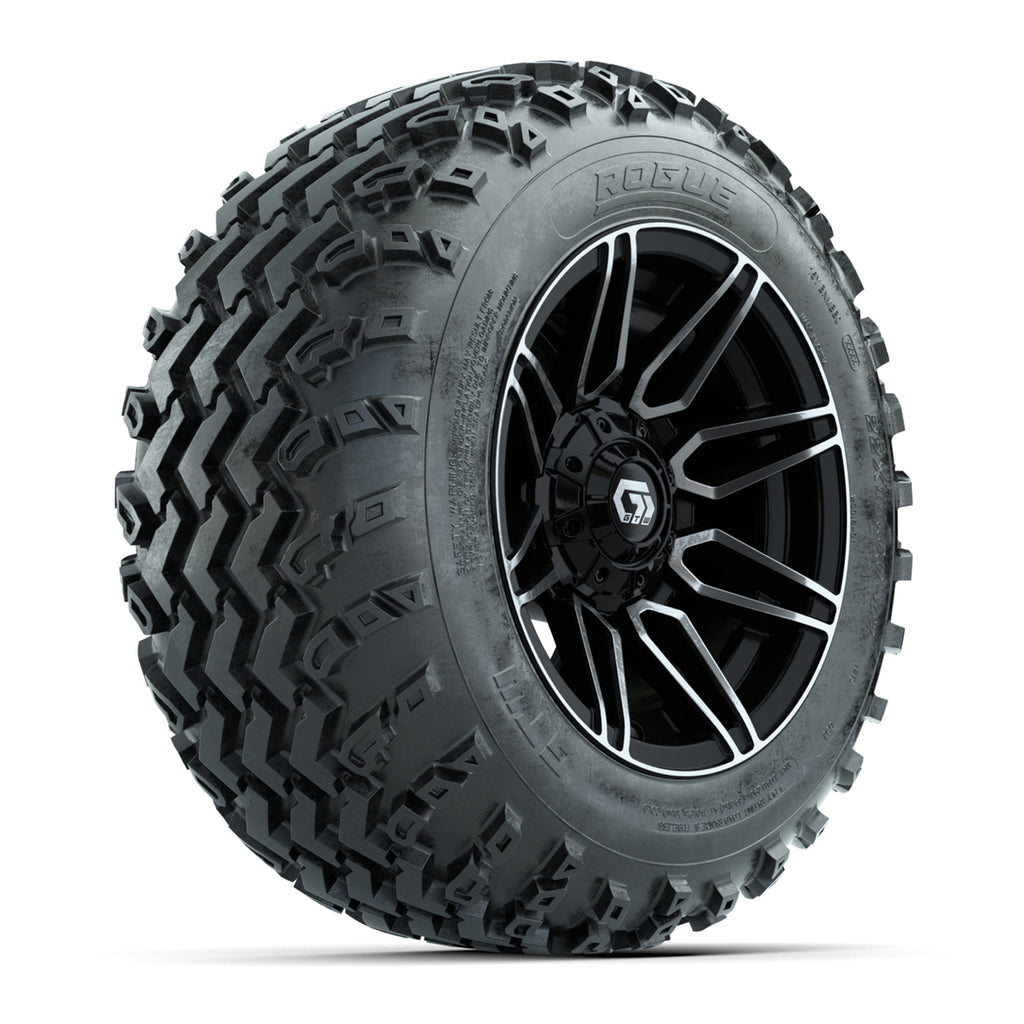 GTW Stealth Black/Machined 12 in Wheels with 22x11.00-12 Rogue All ...