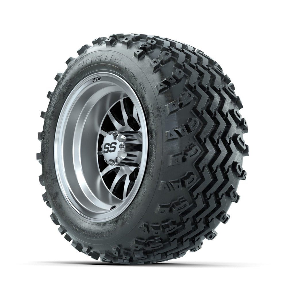 GTW Medusa Machined/Black 10 in Wheels with 18x9.50-10 Rogue All ...