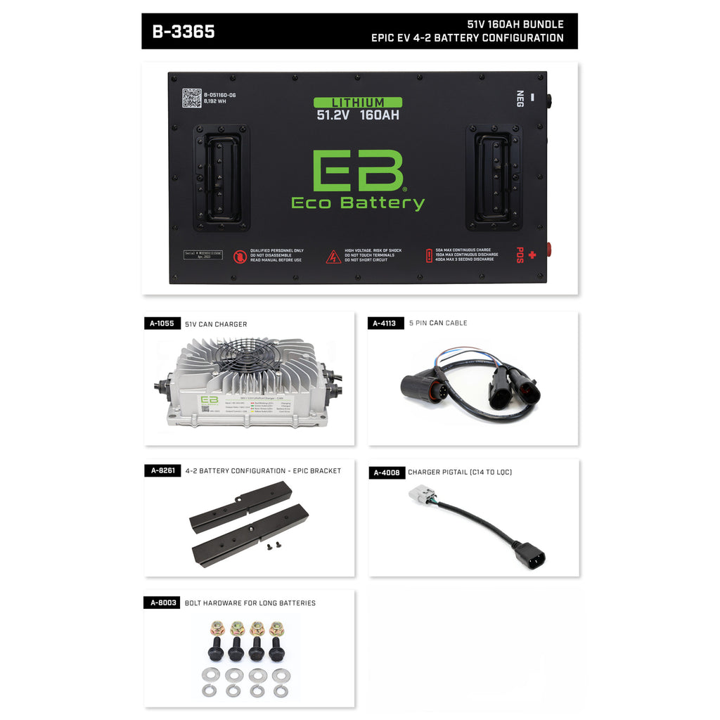 Eco Lithium Battery Complete Bundle for Epic EV 4-2 Battery ...