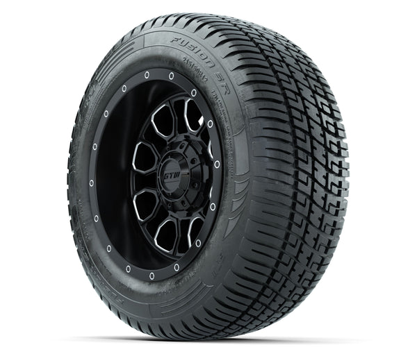 Buy Set of (4) 12 in GTW Volt Machined & Black Wheels with 215/50-R12 ...