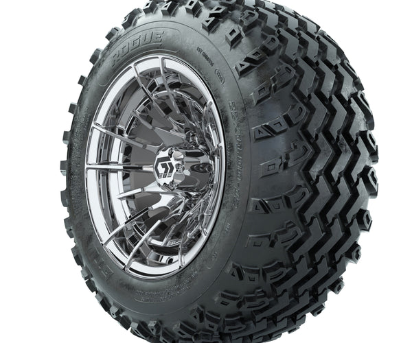 GTW Boost Chrome 12 in Wheels with 22x11.00-12 Rogue All-Terrain Tires ...