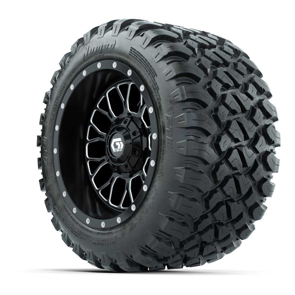 Buy Set of (4) 12 in GTW Helix Machined & Black Wheels with 22x11-R12 ...