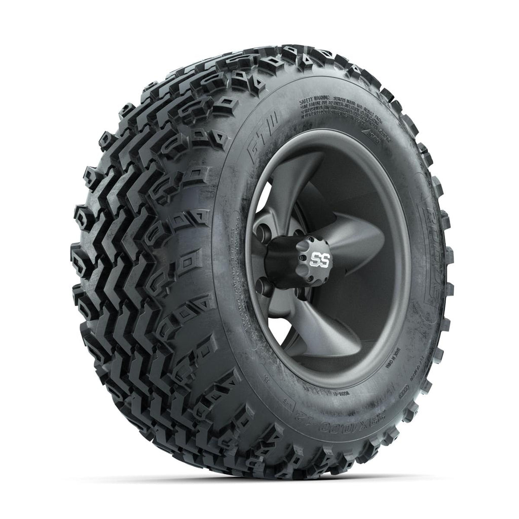 GTW Godfather Matte Grey 12 in Wheels with 23x10.00-12 Rogue All Terra ...