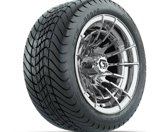 GTW Boost Chrome 12 in Wheels with 215/35-12 Mamba Street Tires Full ...