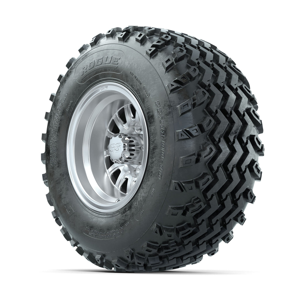 GTW Medusa Machined/Silver 10 in Wheels with 22x11.00-10 Rogue All ...