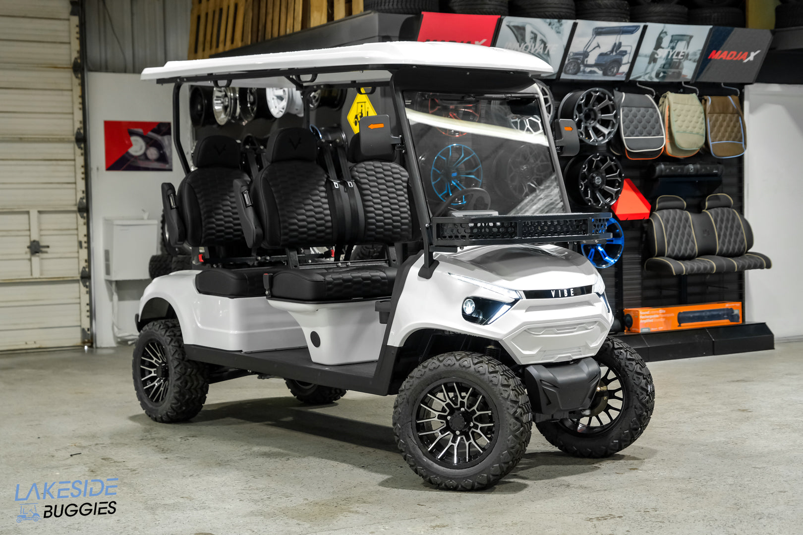 2025 Vibe EV Flex 4F Pure White Metallic – Lakeside Buggies