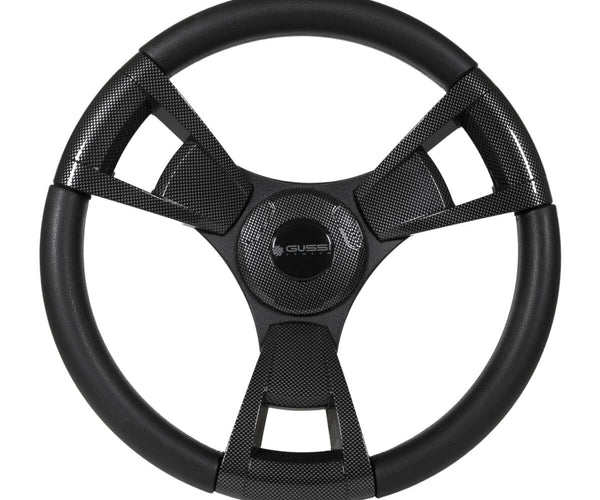 Gussi Italia® Model 13 Black/Carbon Fiber Steering Wheel For E-Z-GO ...
