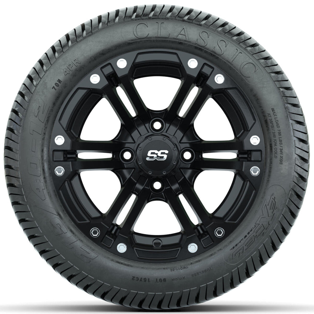 Set of (4) 12 in GTW Specter Wheels with 215/40-12 Excel Classic Street ...