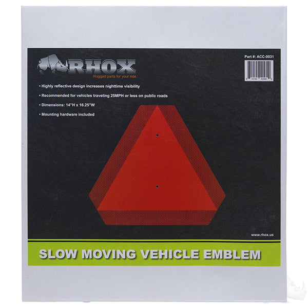Slow Moving Vehicle Emblem, Aluminum- from Lakeside Buggies