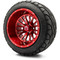 MODZ 14" Assassin Brushed Red with Ball Mill Wheels & Street Tires ...