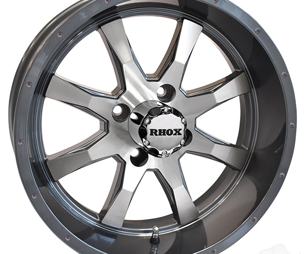 RHOX RX375, Machined Gun Metal, 15x6, ET-15- from Rhox – Lakeside Buggies