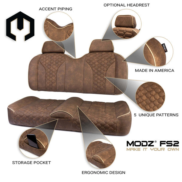 MODZ FS2 CUSTOM FRONT SEAT - BROWN BASE- from Modz – Lakeside Buggies