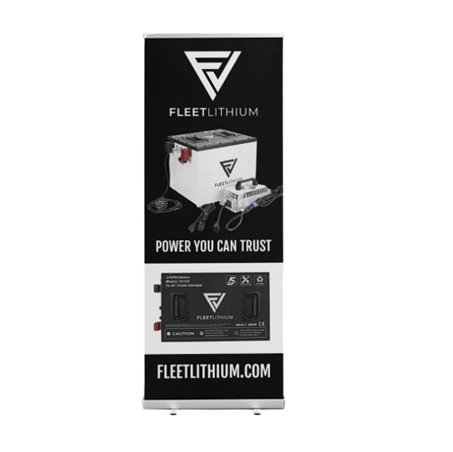 Fleet Lithium Retractable Pop-up Banner at Lakeside Buggies